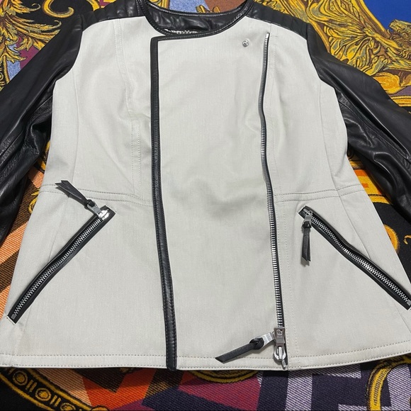 Coach | Jackets & Coats | Coach Colorblock Collarless Leather Jacket ...